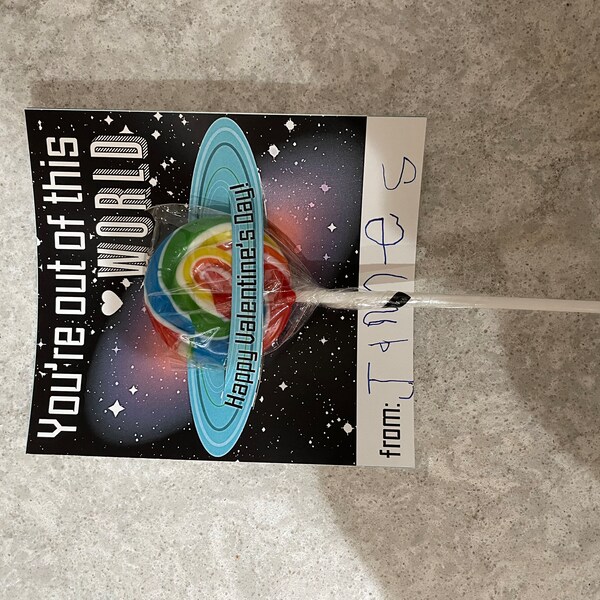 Science Valentine Space Science Lollipop Holder Card Printable DIY Atom ...