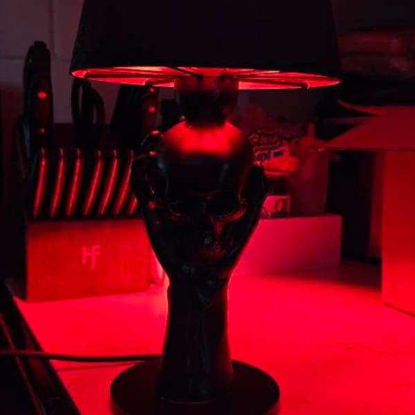 Skull Table Lamp: Modern Goth Home Decor, Black Decorative Light - Etsy
