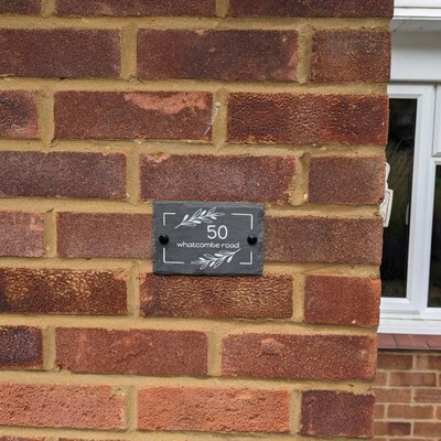 Rustic Slate Door Number, Slate Gate Sign Plaque, Stone Home Number ...
