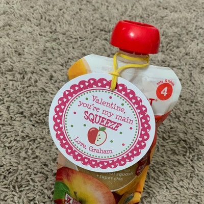 Valentine's Day, Main Squeeze Tag, Applesauce Valentine, Applesauce Tag ...