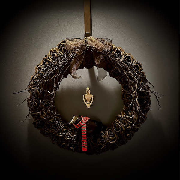 Raven Wreath. Gothic Black Rose Wreath. Raven Wall Decor. Halloween ...