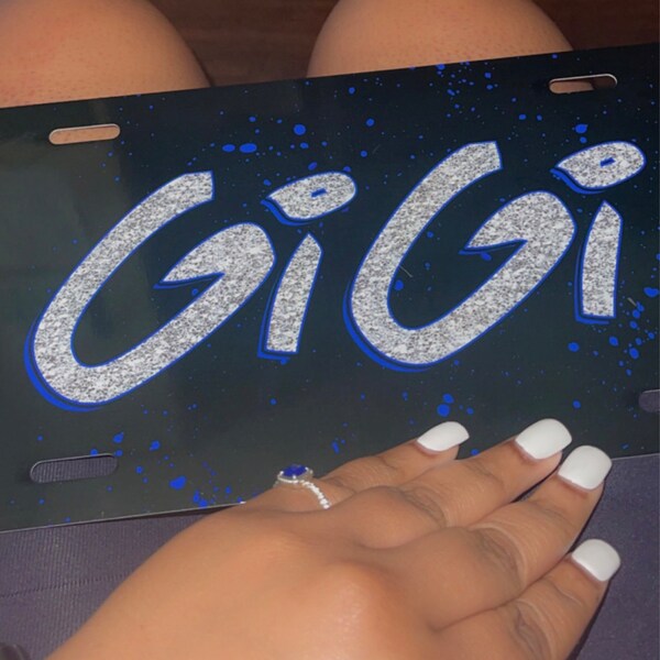 Ashley Style Color Overspray Name Printed Aluminum License Plates ...