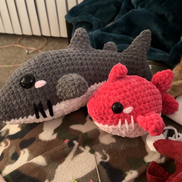 Baby Shark Crochet Pattern, Low Sew Amigurumi Shark Pattern, Shark ...