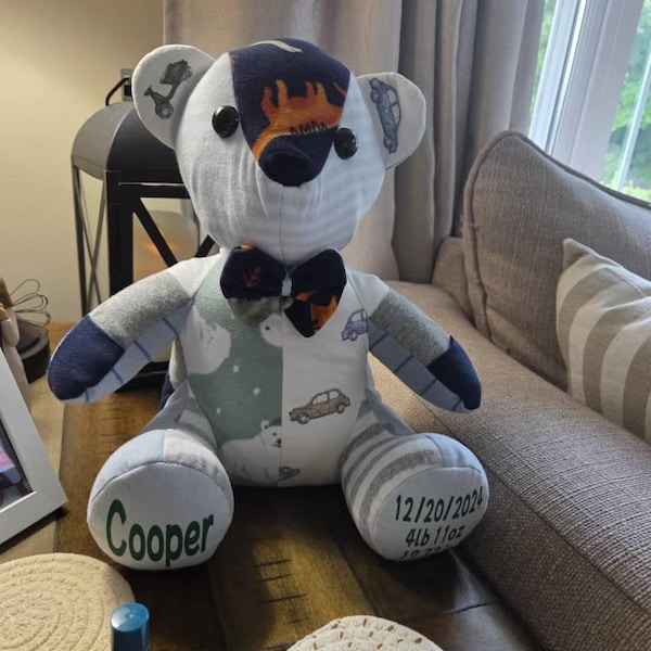 Baby Boy Memory Bear – Made From Hospital Blanket, Onesies & More ...