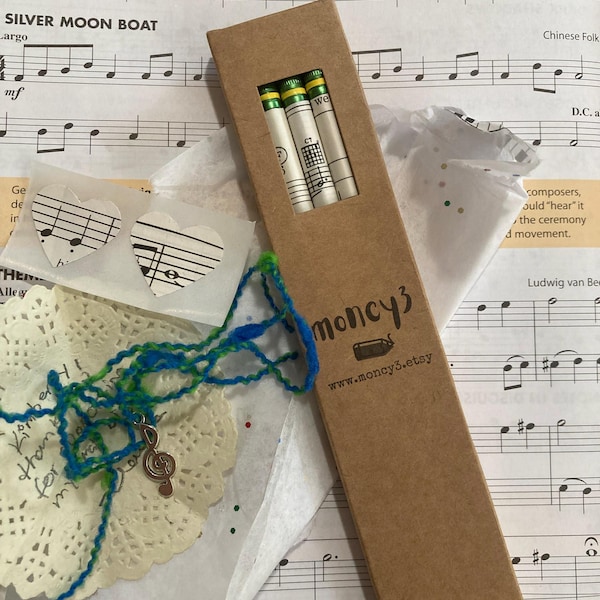 Hand Wrapped Music Sheet Pencils - Etsy