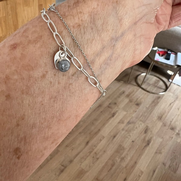 Handmade Memorial Keepsake Bracelet in Sterling Silver or Gold, Link ...