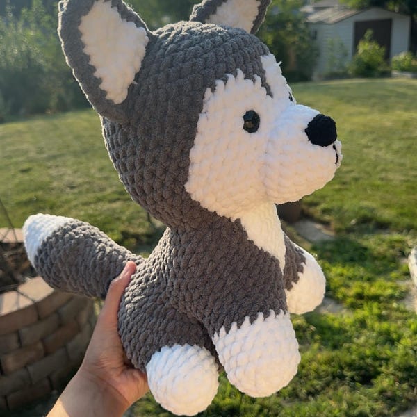 Crochet Dog Pattern Bobo the Husky Puppy Plushie. Amigurumi Dog Pattern ...