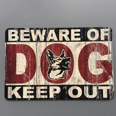 Beware of Dog Sign Gate Warning Sign Protection Dog Sign Warning Guard ...