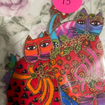 Five Fat CAT Appliques matchinghandmadeiron Onrare Laurel - Etsy