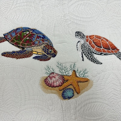 Turtle Embroidery Design Ocean Animal Embroidery Sea Creature Machine ...
