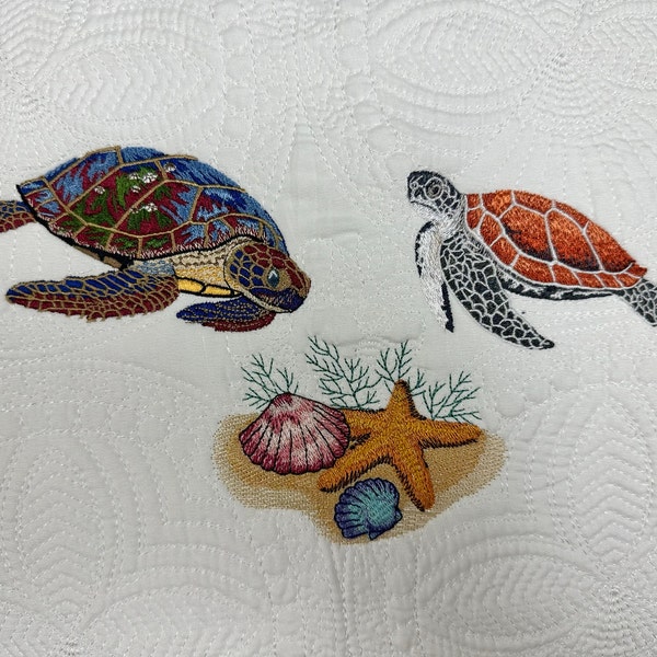 Turtle Embroidery Design Ocean Animal Embroidery Sea Creature Machine ...