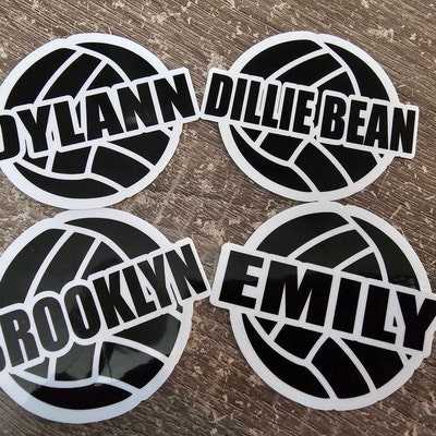 Personalized Volleyball Name Sticker, Custom Name Sticker, Volleyball ...