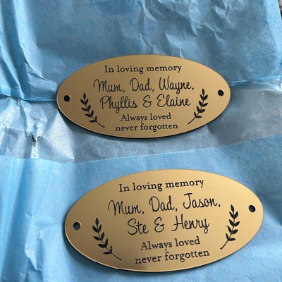 Personalised Memorial Bench Plaque Remembrance Grave Sign - Etsy