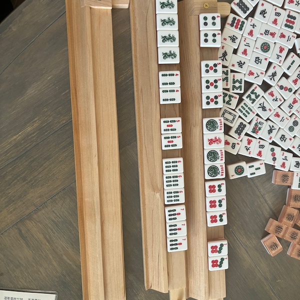 Mahjong Racks With Pivoting Pushers, Maple - Etsy