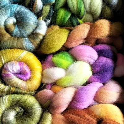 Mini Batts for Spinning and Felting 12 X 25g/0.88oz Merino Wool and ...