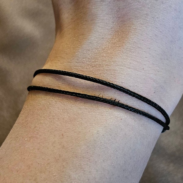 Waterproof Adjustable Bracelet / Surfer Beach Bracelets / Black String ...