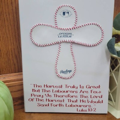 Baseball Cross Plaque - Etsy