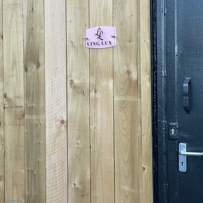 Baby Pink Modern House Sign Door Number Address Sign Classy ...