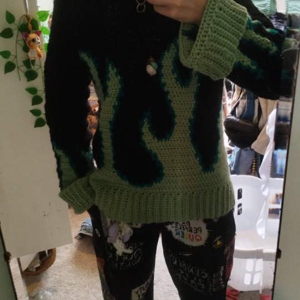 PDF: on Fire Crochet Sweater Pattern - Etsy