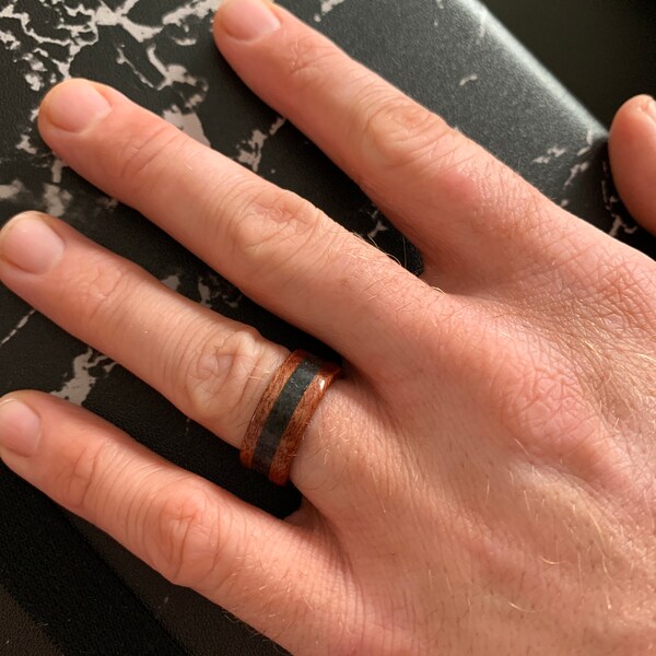 Welsh Slate Ring With Your Choice of Wood - Etsy UK