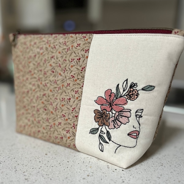 Woman With Flowers Embroidery Design - Etsy