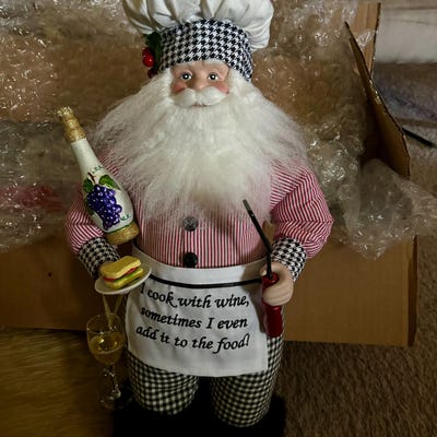 Handmade Santa Doll, White and Silver Santa Claus, Santa Claus, Santa ...