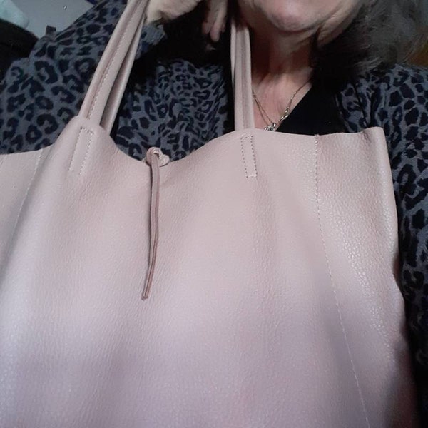 Tote Leather Bag in Soft PINK. Leather Shopper in Pink. Soft Natural ...