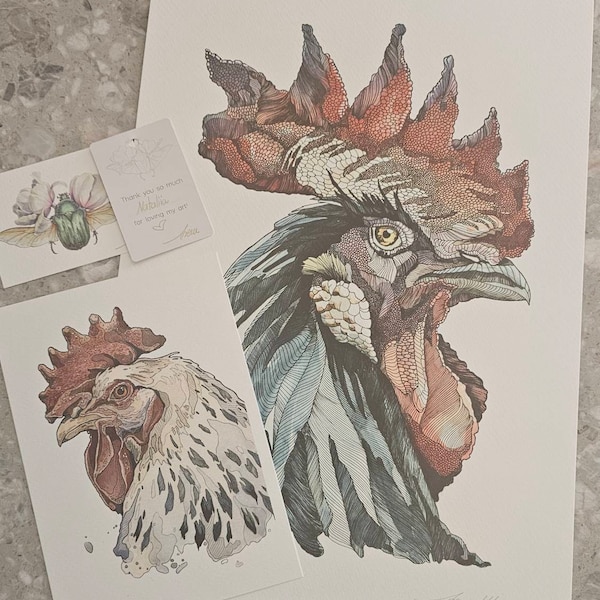 PRINT Limited Edition Ren'art, Foxes and Flowers, Giclée Print, Fine ...