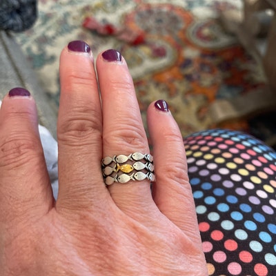 Swimming Against the Current. Sterling Adjustable Ring. School of Fish ...