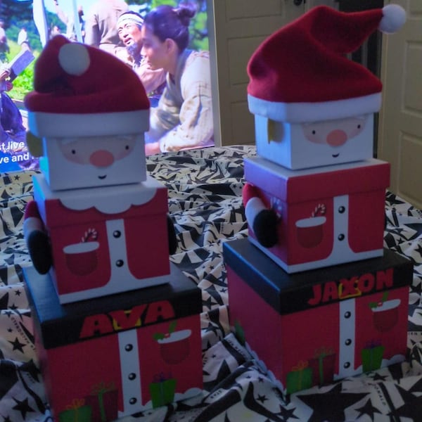 Kids Christmas Eve Box Personalised Customised Stacking Gift Boxes ...