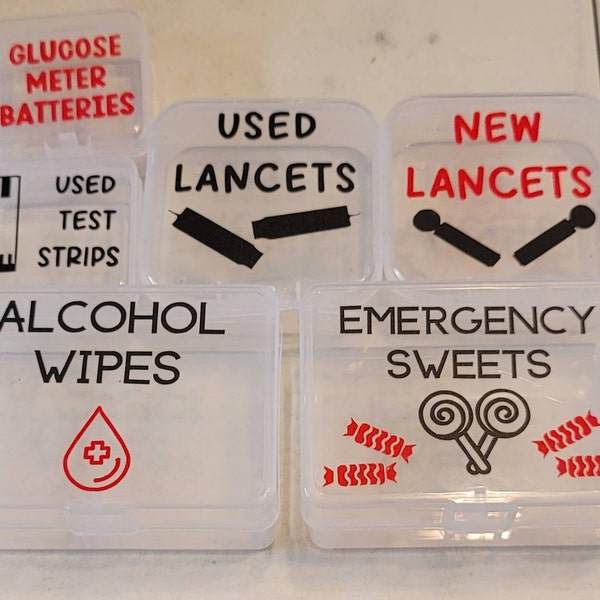 Small Diabetic Supply Storage Containers for Lancets, Needles, Test ...