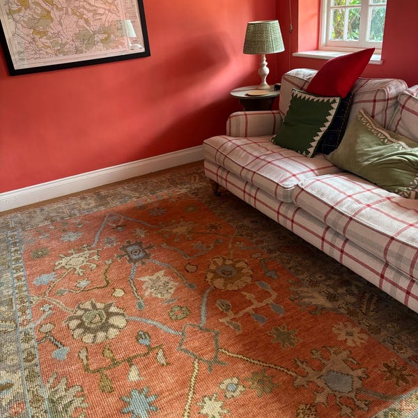 Dark Green Hand-knotted Wool Rug | Solid Color Area Carpet – Soft ...