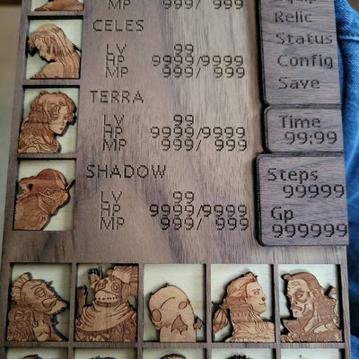 Custom Wooden Final Fantasy 6 / VI Menu Screen With Characters You Can ...