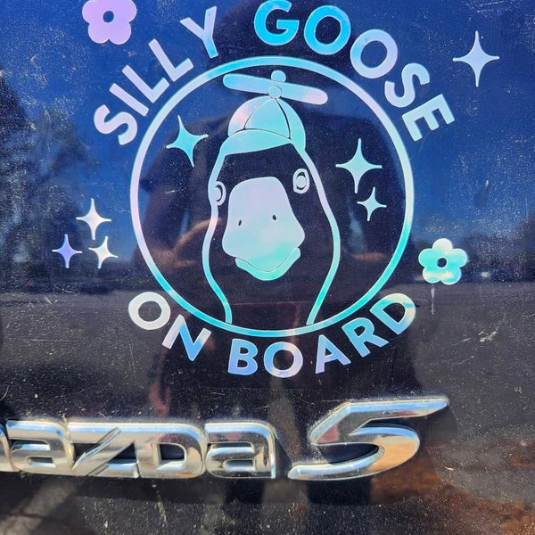 Certified Silly Goose on Board Holographic Bumper Car Window Transfer ...