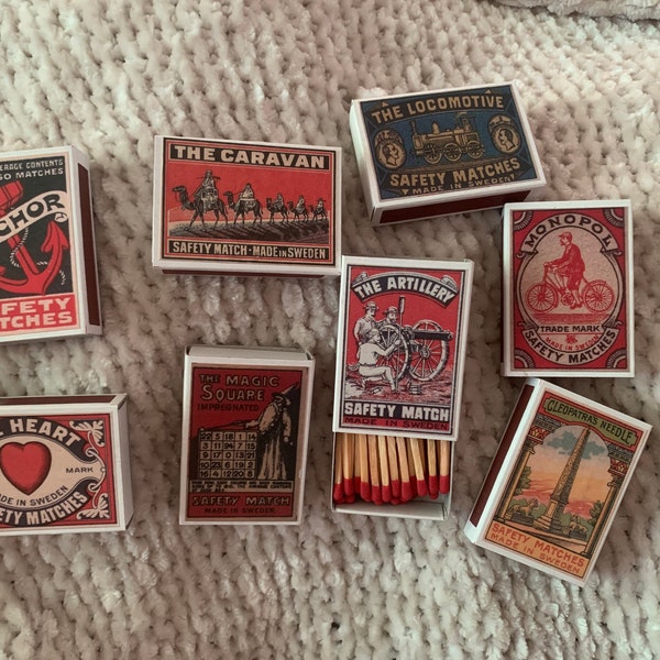 Set of 8 MATCHBOX Various Famous Painting Art Paint Printing Old ...