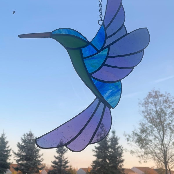 Hummingbird Stained Glass Pattern, Stained Glass Pattern, Digital ...