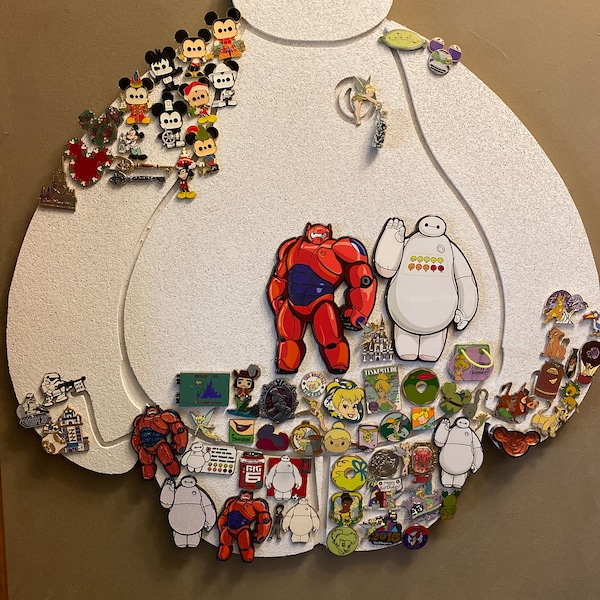 Baymax Cork Board With Engraved Detailing. Baymax Pin Display. Disney ...