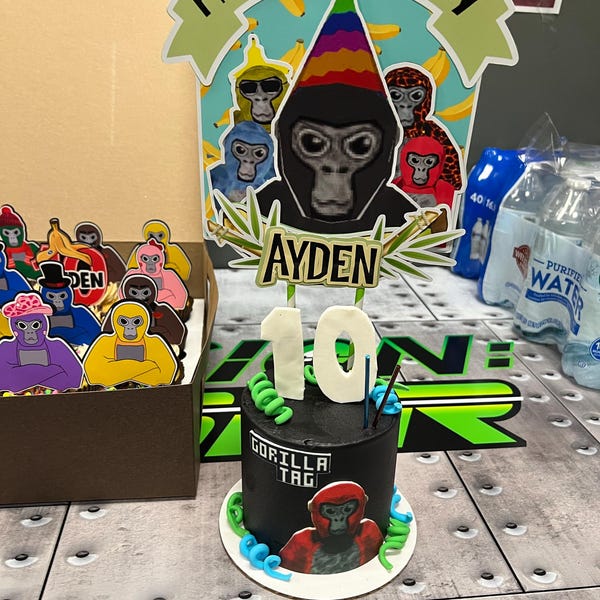 Gorilla Tag Cake Topper, Gorilla Tag Cake, Gtag Cake, Gorilla Tag ...