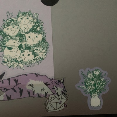 Carrot Cat Sticker Transparent Sticker Cat Stickers Kawaii - Etsy