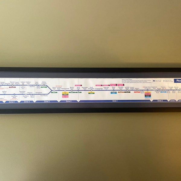 London Underground Original Tube Map Northern Line Diagram Art Print ...
