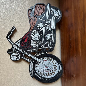 Motorcycle Layered Design for Cutting, Vector File for Laser and Paper ...