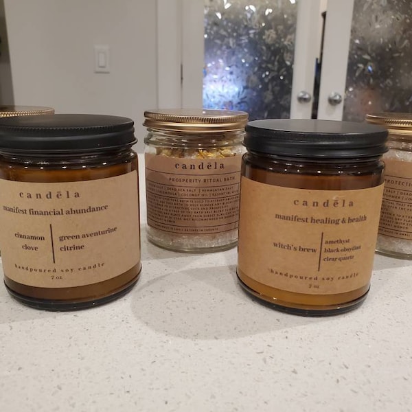 Manifest Love and Fortune Crystal Manifesting Intention Candle - Etsy