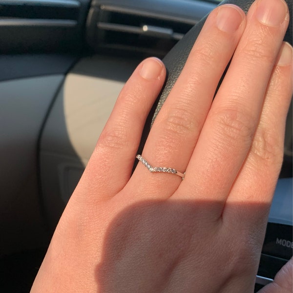 Delicate Chevron Ring - Sterling Silver, Rose Gold, Gold, White Gold ...