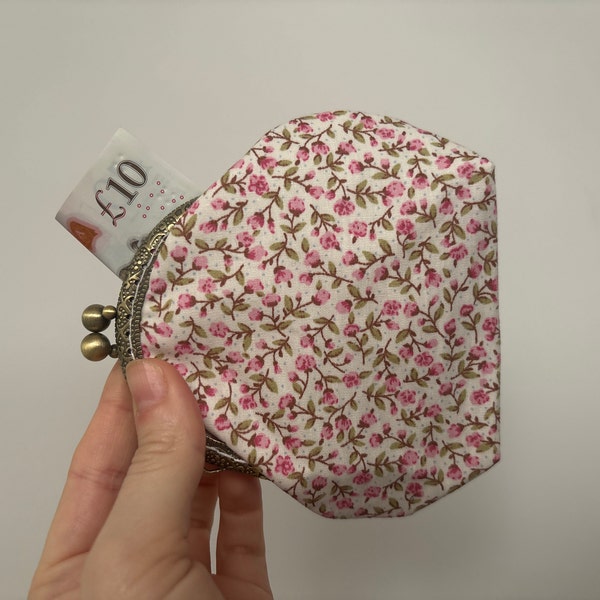 Vintage Floral, Coin Purse/kiss Clasp Coin Purse/change Purse/kiss Lock ...