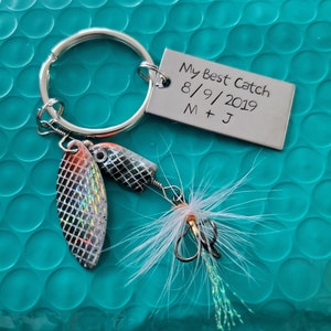 Minnow Fishing Lure Key Chain Personalize, Customized, Hooked on You - Etsy