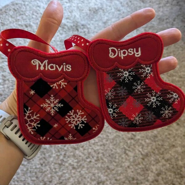 Personalized Christmas Stocking Ornament, Stocking Ornament Gift Holder ...