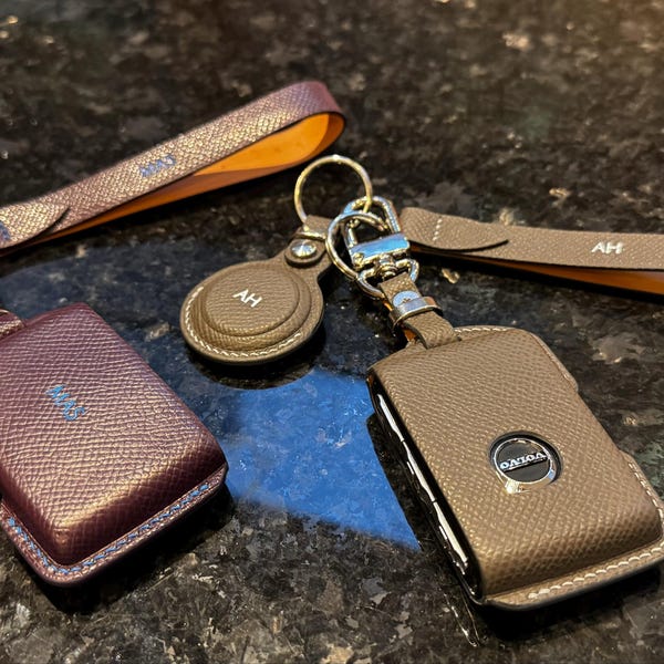 Personalized Volvo Leather Key Fob Cover, Volvo Series Key Fob Case ...