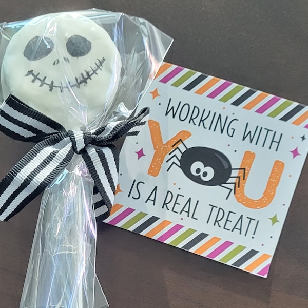 Working With You is A Real Treat Halloween Gift Tags Team Appreciation ...