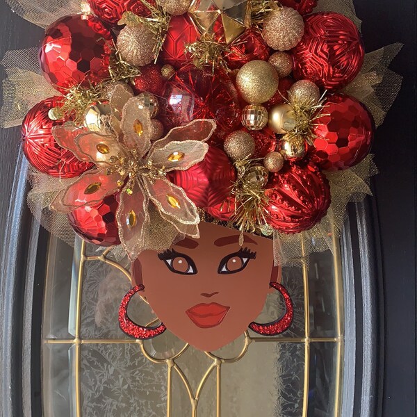 Diva Wreath Rail: Afro Woman Door Hanger, Black Girl Magic (tutorial ...