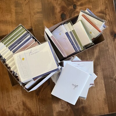 Personalized Note Card Set EXQUISITE SCRIPT MONOGRAM Women's Stationery ...